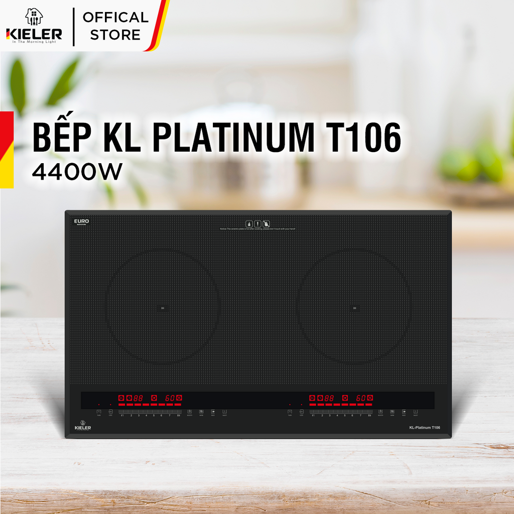 Bếp đôi điện từ Kieler KL-PLATINUM T106 mặt kính Euro Kieler Platinum, Bếp điện từ có hẹn giờ ...