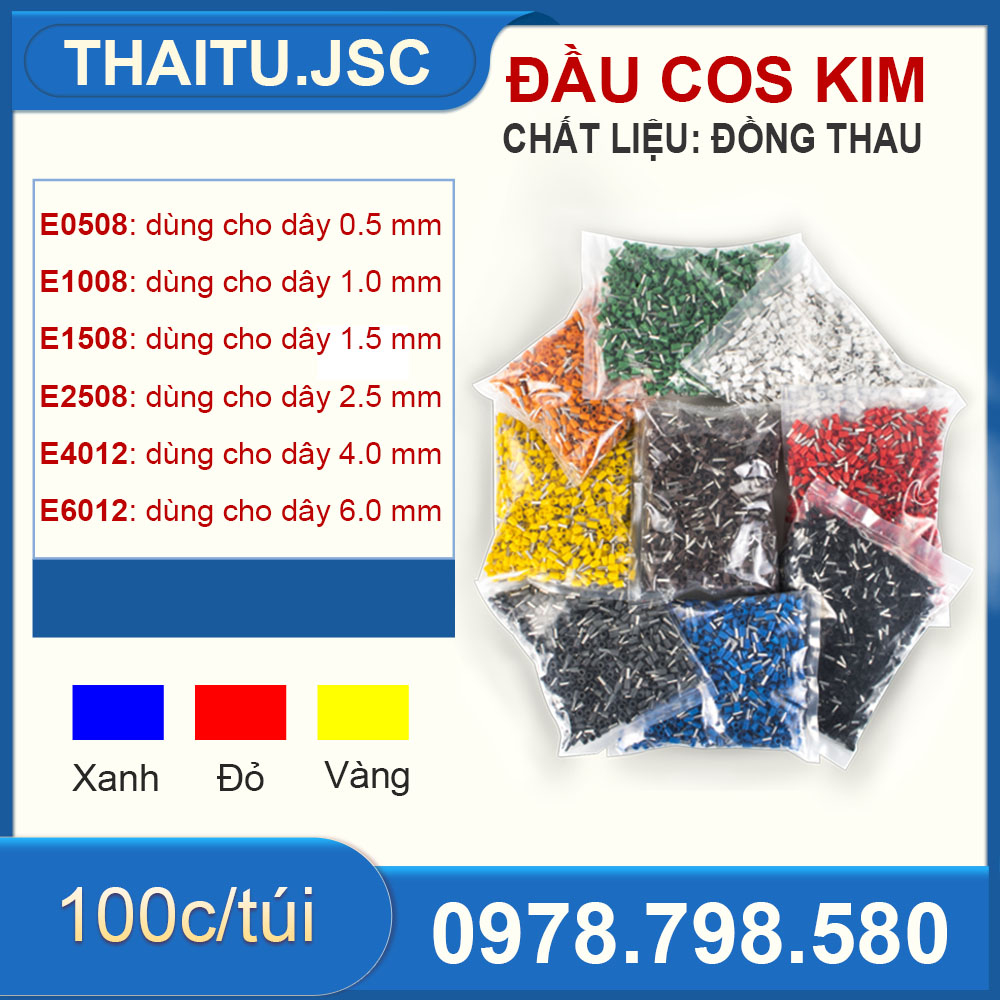 Đầu cos kim E0508;Đầu cos kim E1008;Đầu cos kim E2508;Đầu cos kim E1508 ...