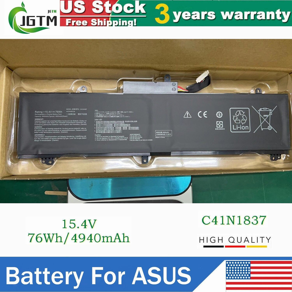 PIN ASUS C41N1837 ROG Zephyrus G15 GA502 M15 GU502G S15 GX502 76Wh 15 ...