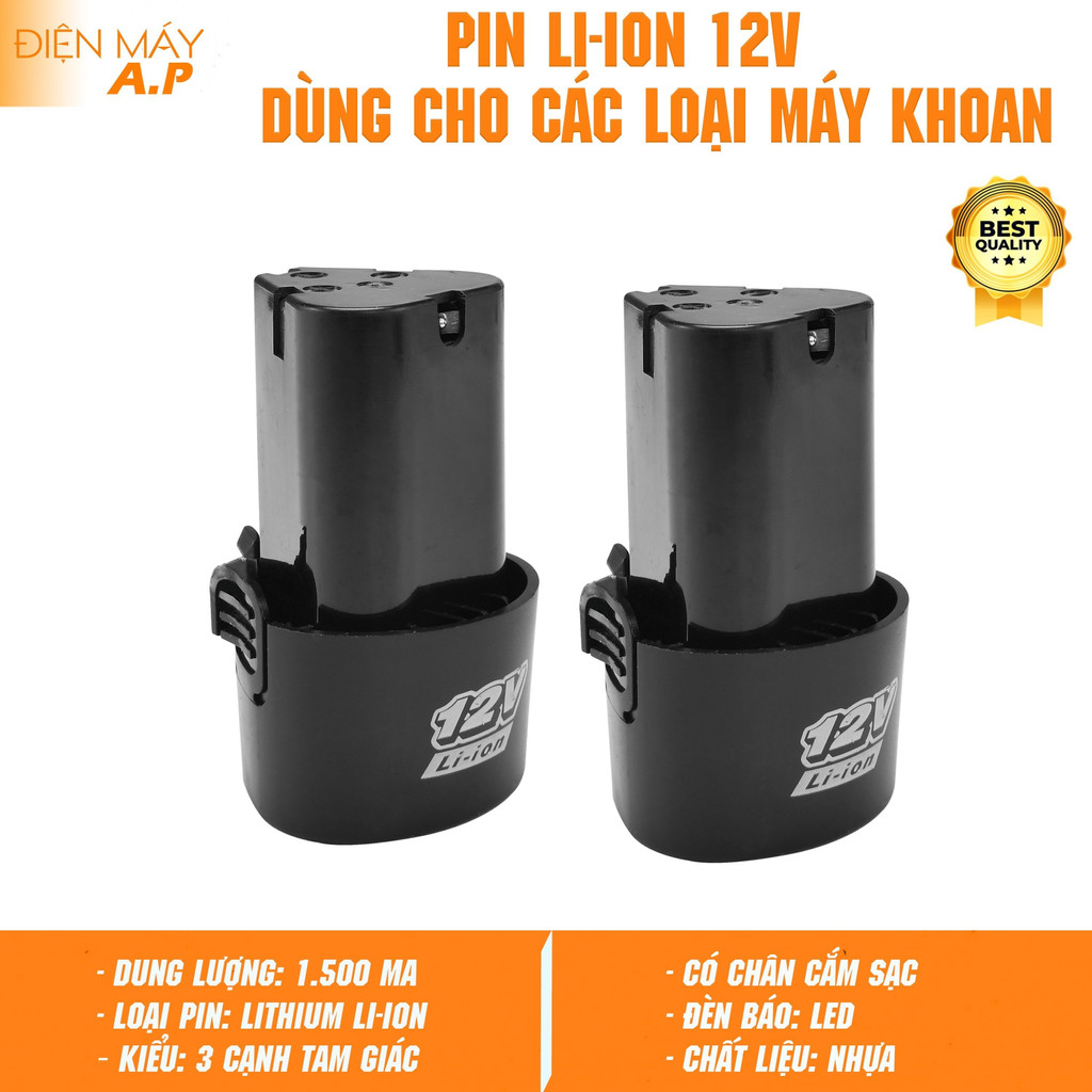 Pin Li-ion 12V dùng cho các loại máy khoan pin, khoan 12v, pin 12v | Shopee Việt Nam