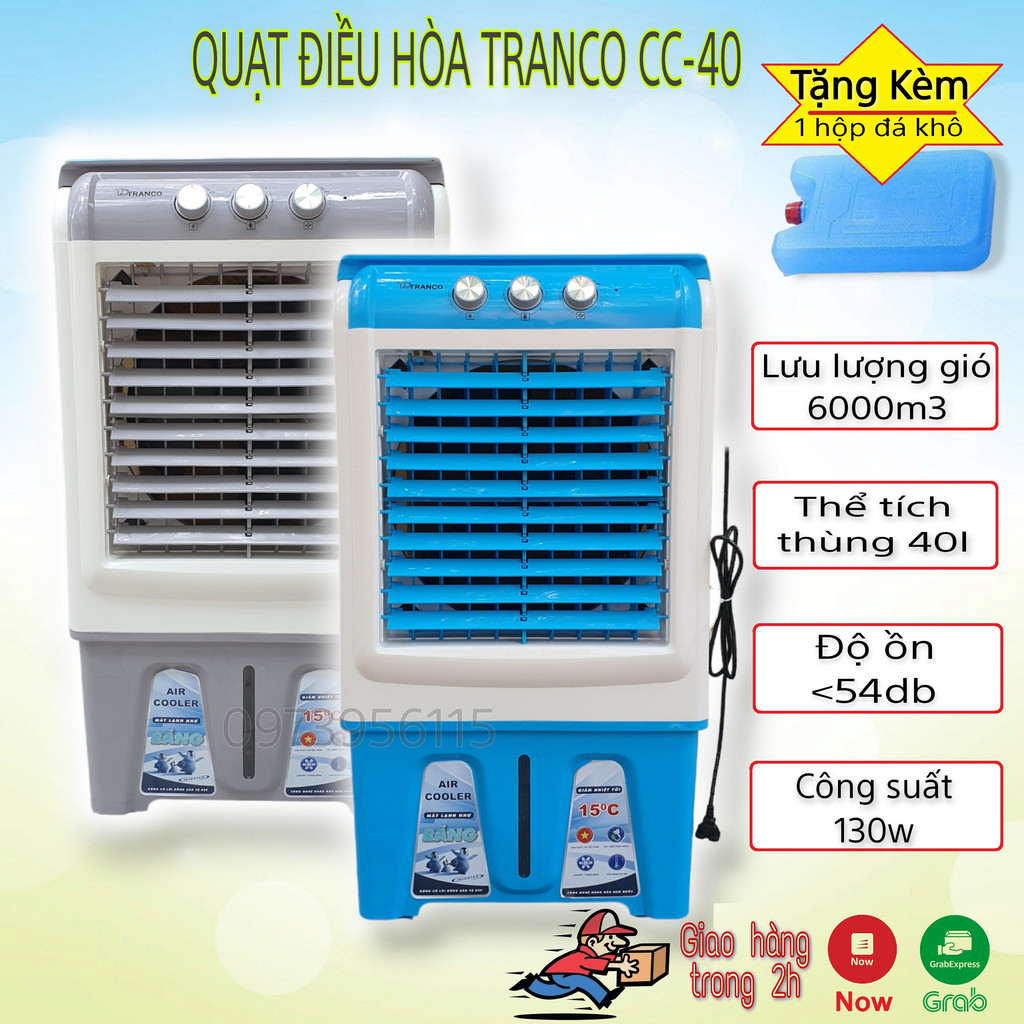 Quạt điều hòa TRANCO CC40 dung tích 40l, quạt hơi nước làm mát nhanh ...