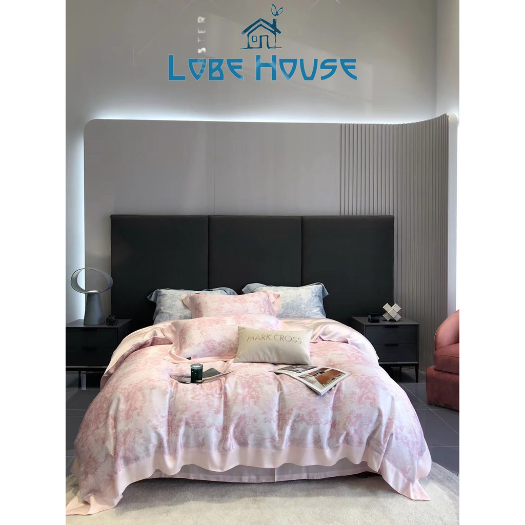LOBE HOUSE bộ 5 món Tencel MARKCROSS 100% ,ga,gối,ôm, vỏ chăn mền ...