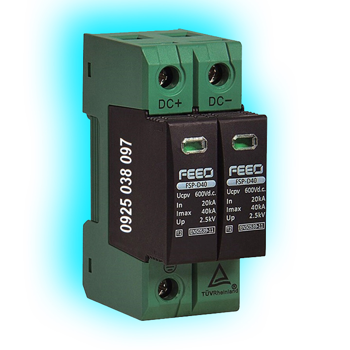 CB chống sét DC 2P 600VDC Feeo FSP-D40 - Thiết bị chống sét lan truyền điện năng lượng mặt trời ...