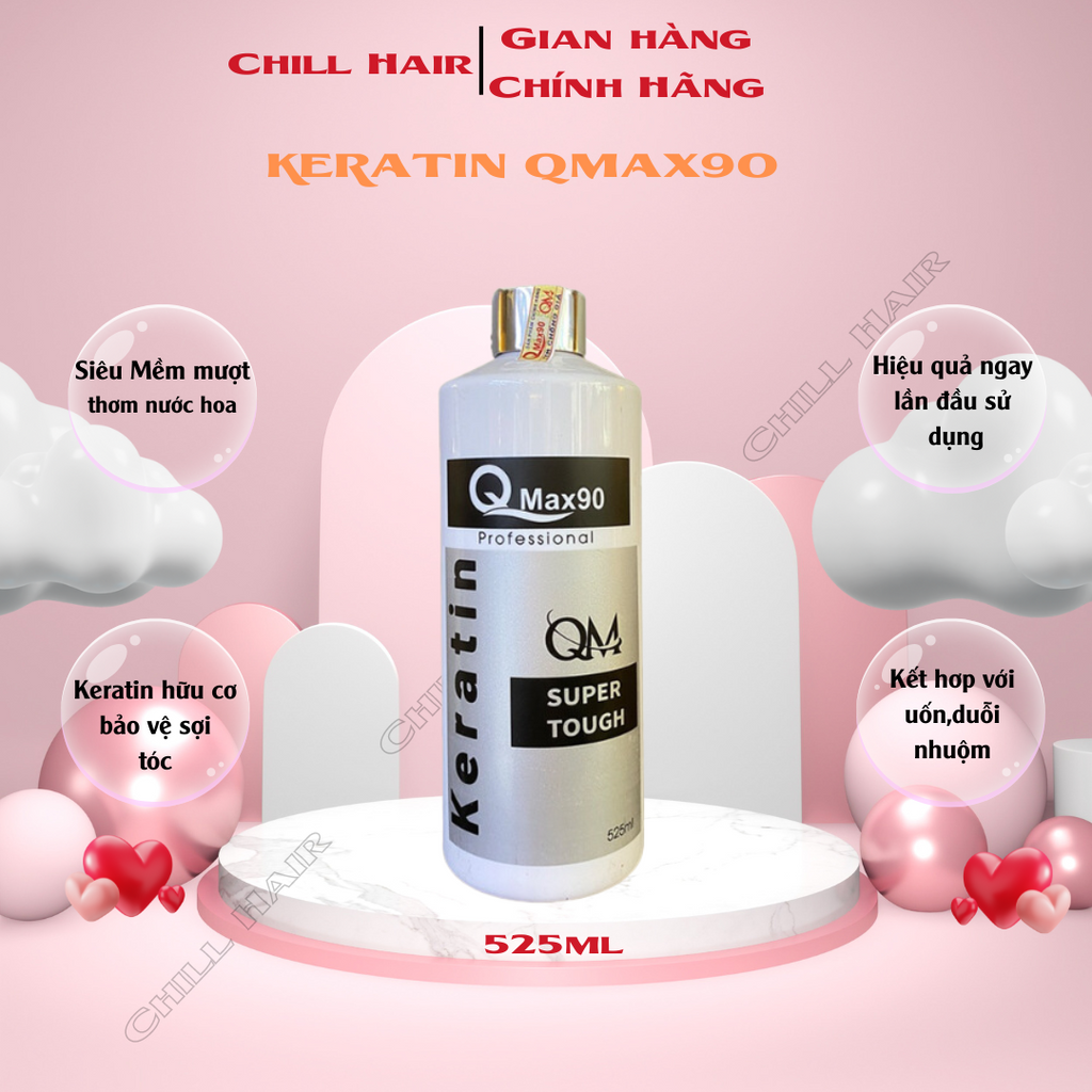KERATIN Q-MAX 90 | Phục Hồi Tóc Cháy, Tóc Nhũn, Tóc Bông Xù, Tóc Hư Tổn Nặng cho Salon KERATIN ...