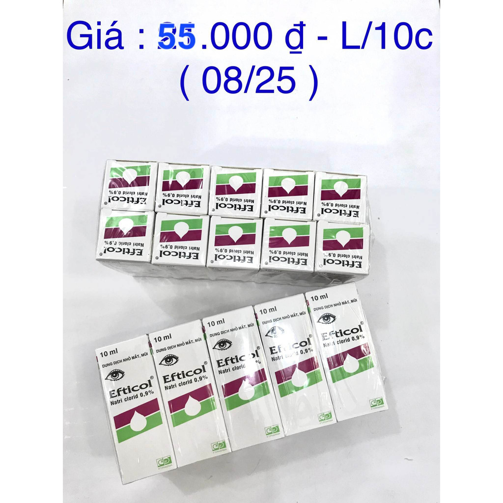 Dung dịch nhỏ mắt mũi efticol natri clorid 0,9 % | Shopee Việt Nam