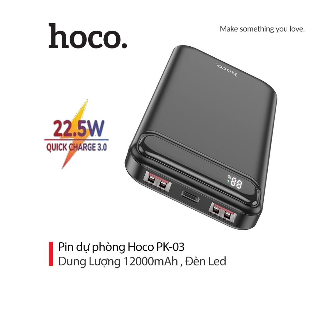 Pin sạc dự phòng Hoco PK-03 sạc nhanh 22.5W màn hình Led dung lượng ...