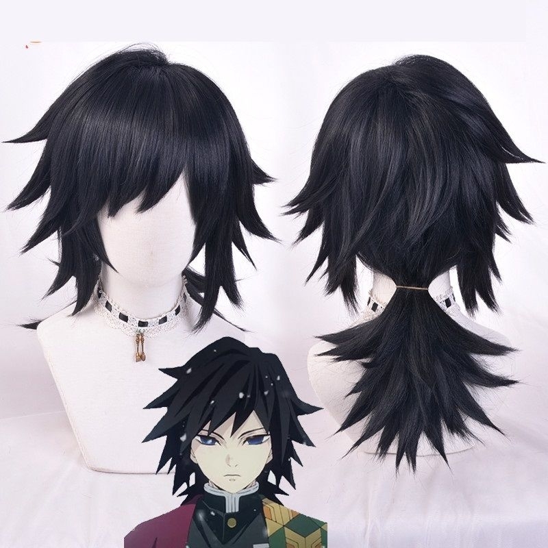 [Sẵn] Wig/tóc giả cosplay Tomioka Giyuu - Kimetsu no yaiba màu đen [Miu ...