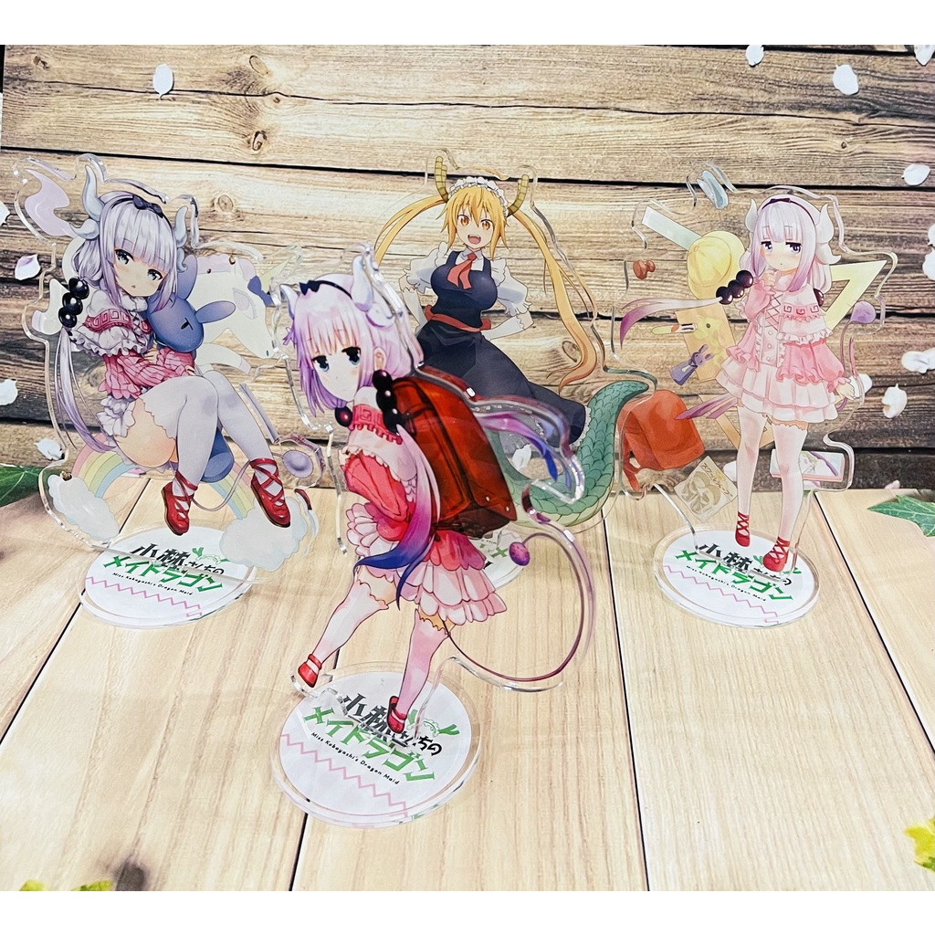 Tượng Mica Standee Anime Dragon Maid Kanna Kamui Tohru Elma Quetzalcoatl Ilulu Kobayashi
