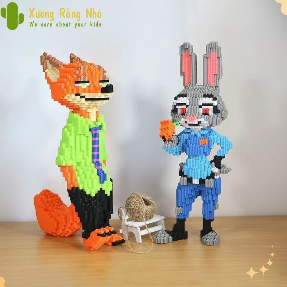 Xếp hình lego cáo nick và thỏ zootopia judy cỡ lớn size to 42cm Xương ...