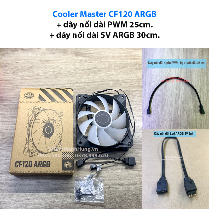 Quạt Cooler Master CF120 ARGB, 12cm, 1200 rpm, 47.65 CFM, 3 pin ...