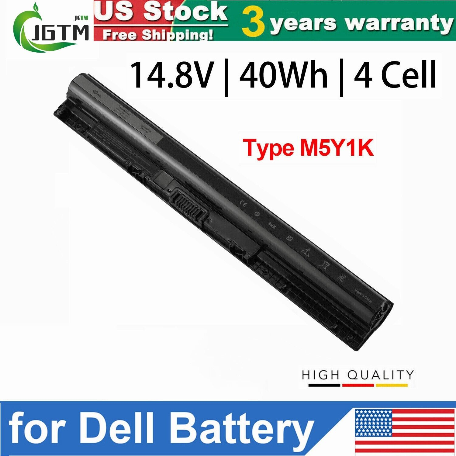 PIN DELL M5Y1K Inspiron 3451 5451 5551 5555 5558 5559 Laptop 40Wh 14.8V ...