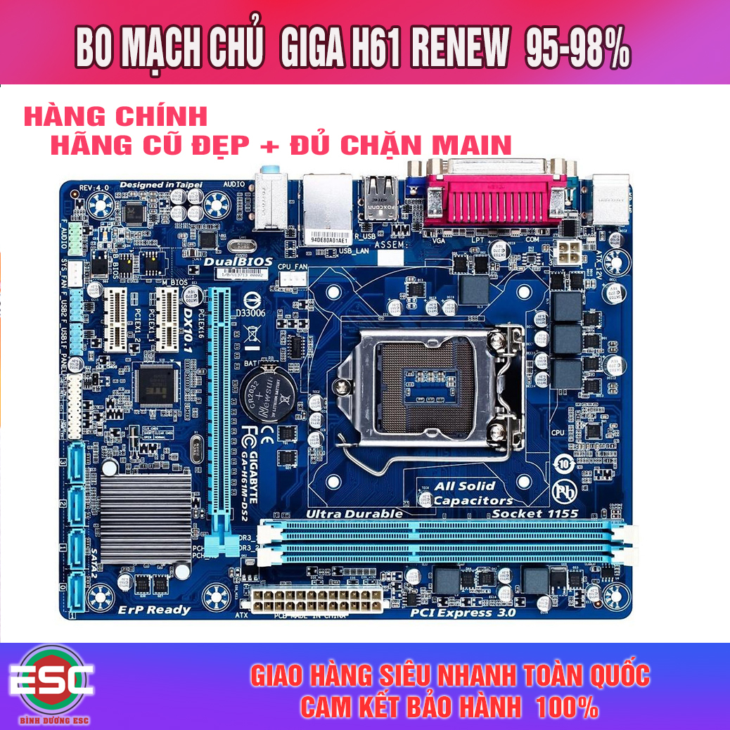 MAINBOARD H61 GIGABYTE ASUS ĐÃ QUA SỬ DỤNG SÀI LƯỚT RENEW TRÊN 95% ĐỦ ...