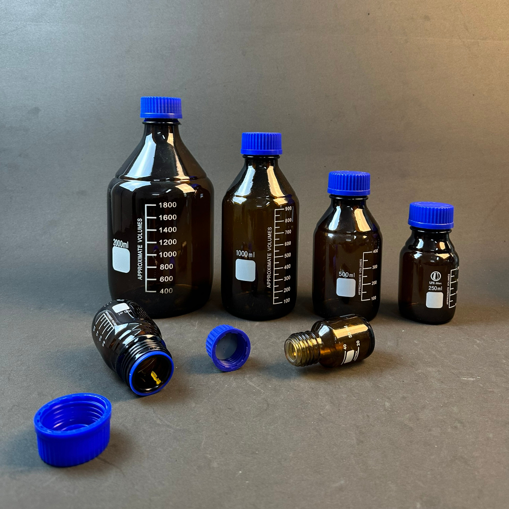 Chai Trung Tính LAB HA NOI Nâu Nắp Vặn Xanh Có Chia Vạch Đo 50ml, 100ml ...