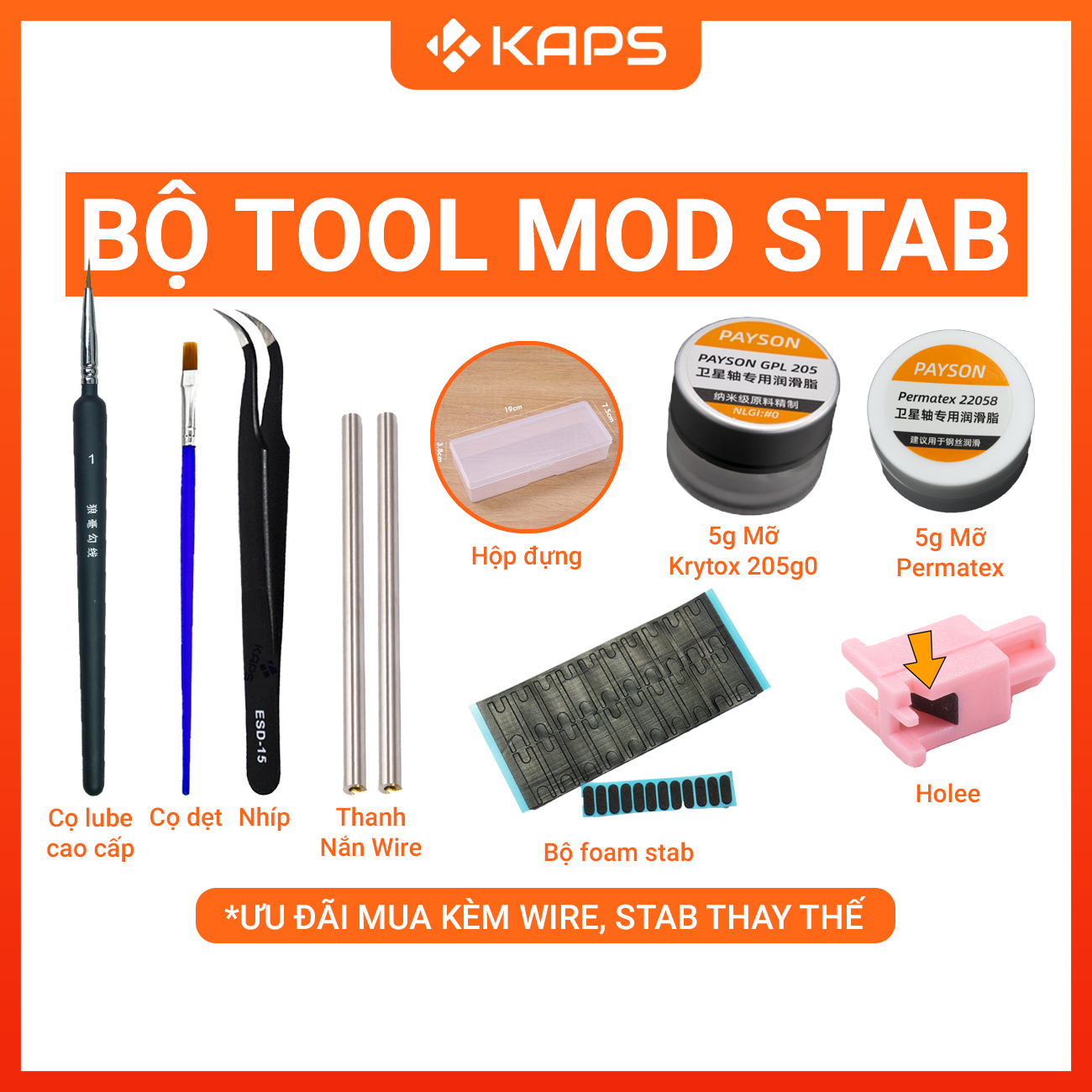 Bộ dụng cụ lube mod stab bàn phím cơ | Mỡ lube stab | Lube tools ...
