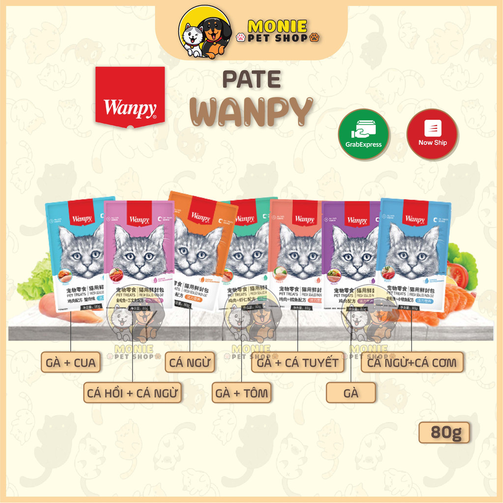 [Hoả tốc] 7 Gói Pate Wanpy 80g mix 7 vị cho mèo | Shopee Việt Nam