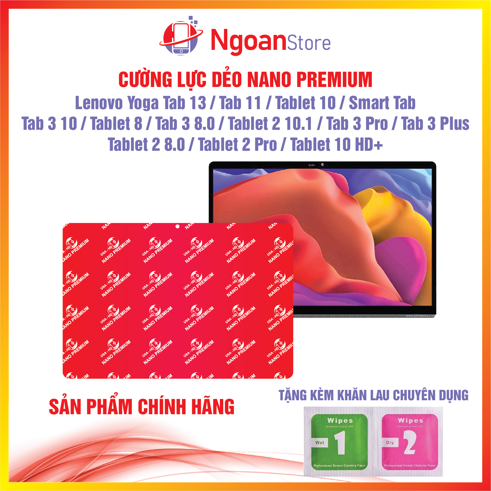 Cường lực dẻo Nano cho Lenovo Yoga Tab 13 / Tab 11 / Tablet 10 / Smart ...