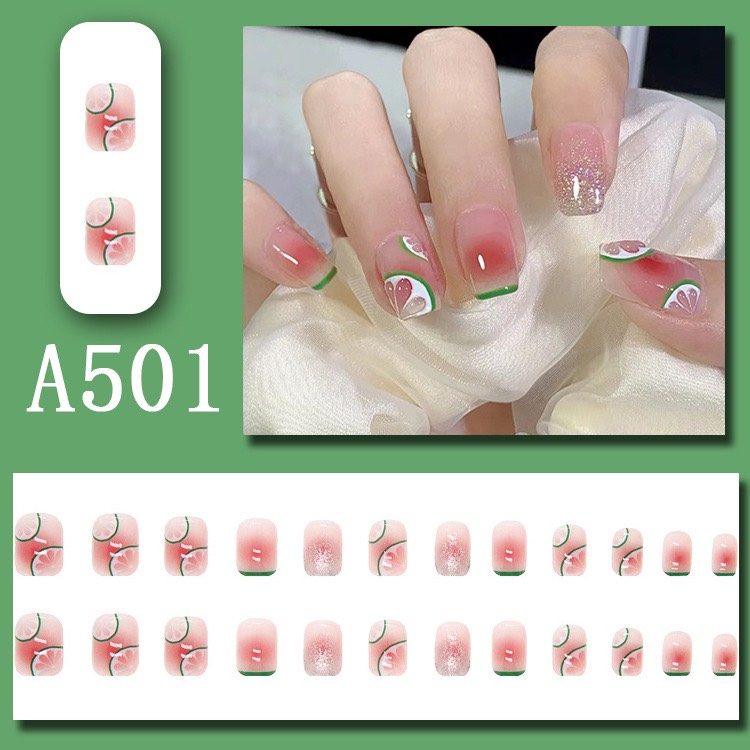 A501 - Bộ 24 móng tay trơn quả bơ– hộp nail giả kèm keo, form móng sang xịn phù hợp tay tất cả ...