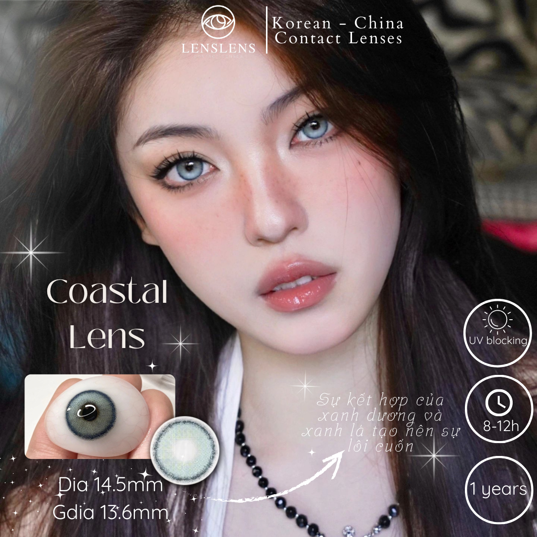 Lens Mắt Kính Áp Tròng Coastal Blue x Green Siêu Tây Sáng | Shopee Việt Nam