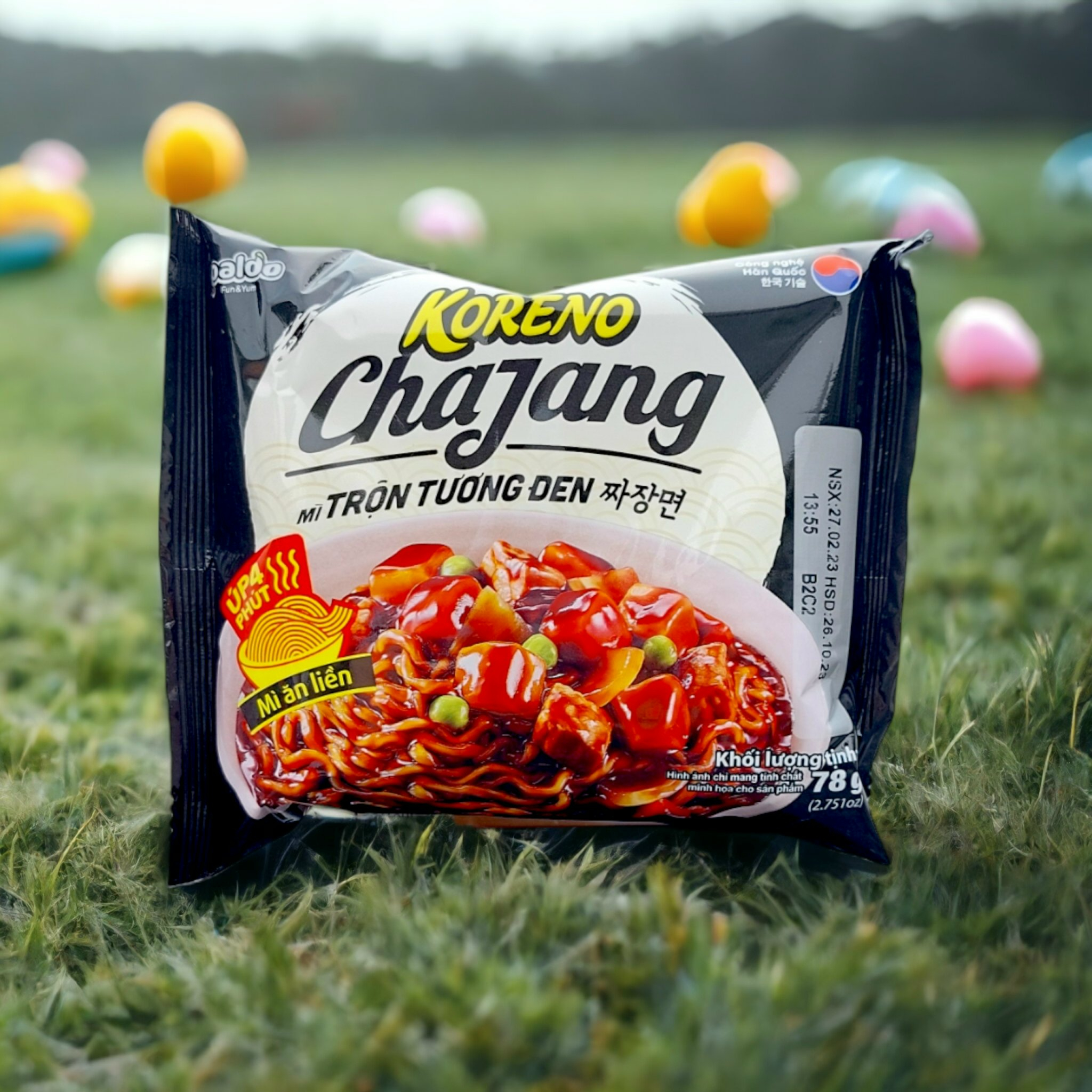 Thùng 20 gói 78g mì trộn tương đen Koreno + Thùng 20 gói 78g mì lẩu thái cay 7 cấp độ Koreno ...