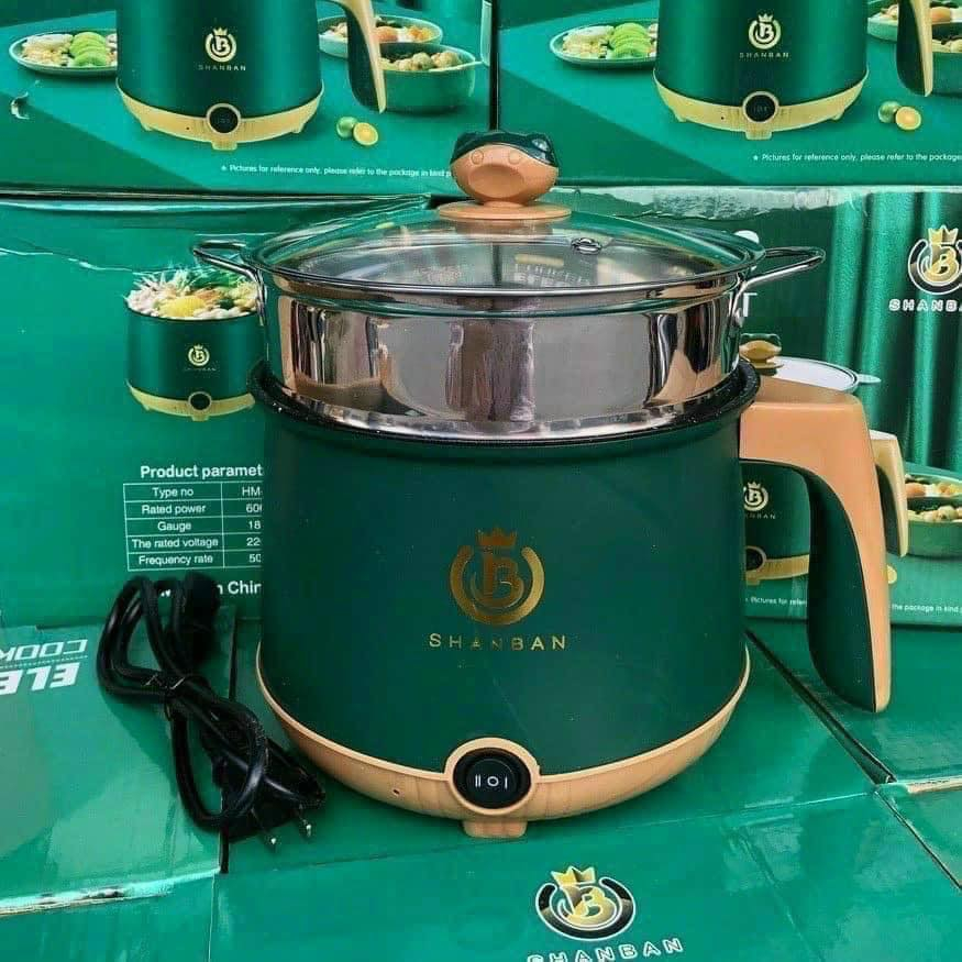 Nồi Lẩu Điện Mini 2 Tầng Shanban Tặng Kèm Giá Hấp Inox, Ca Nấu Mì 18cm ...