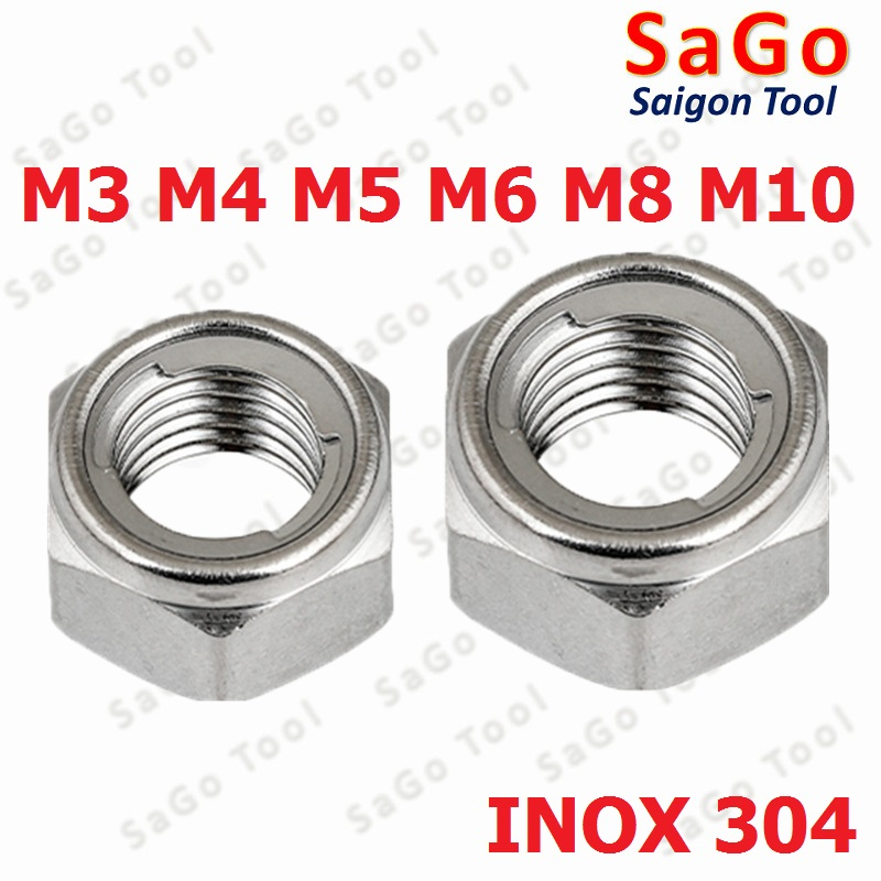 Đai ốc chống tháo, tán ecu khóa inox 304 size M3 M4 M5 M6 M8 M10 | Shopee Việt Nam