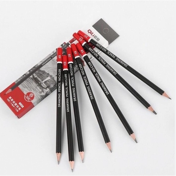 Hộp bút chì 2b deli 12 cây thân lục giác dễ viết | Shopee Việt Nam