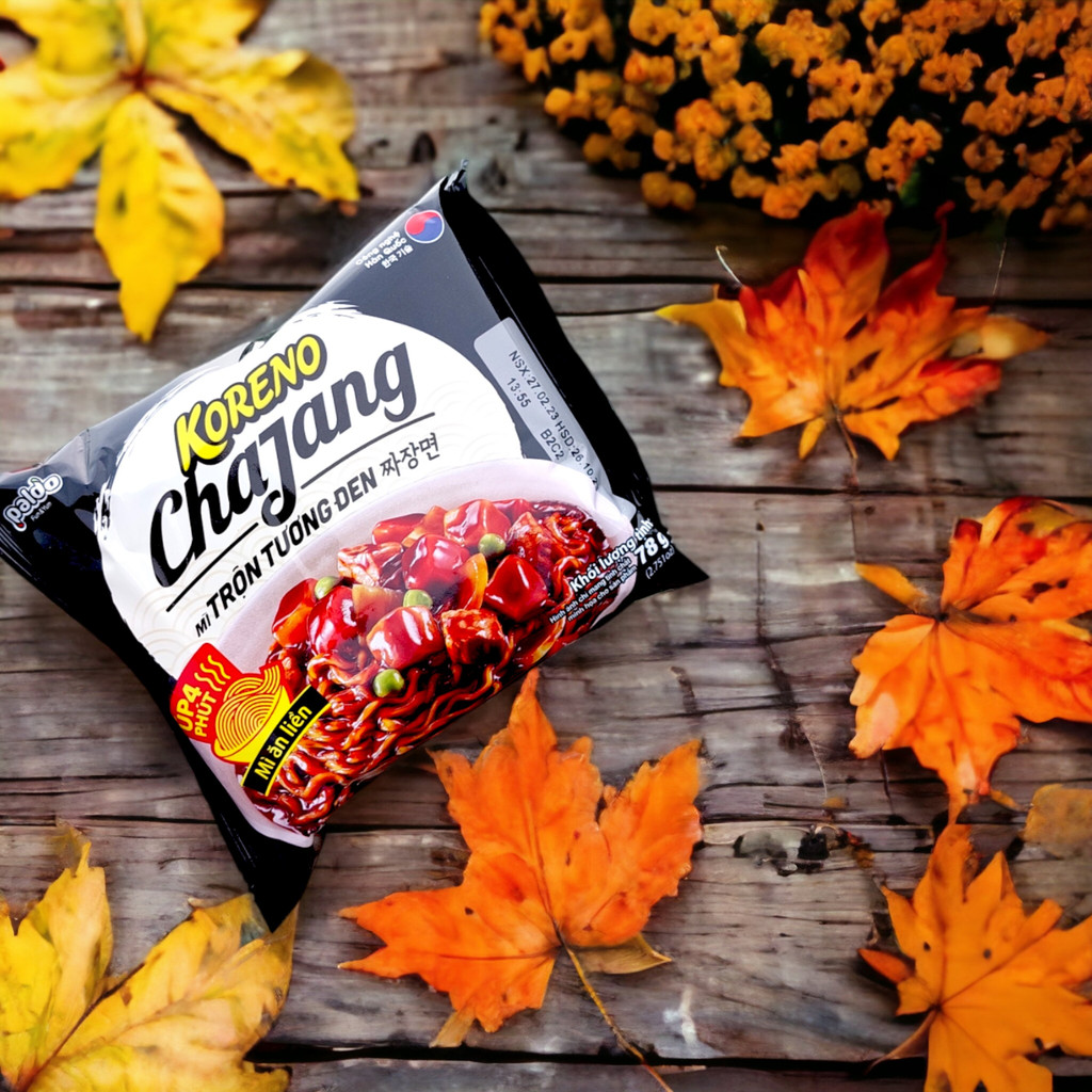 Thùng 20 gói 78g mì trộn tương đen Koreno + Thùng 20 gói 78g mì lẩu thái cay 7 cấp độ Koreno ...