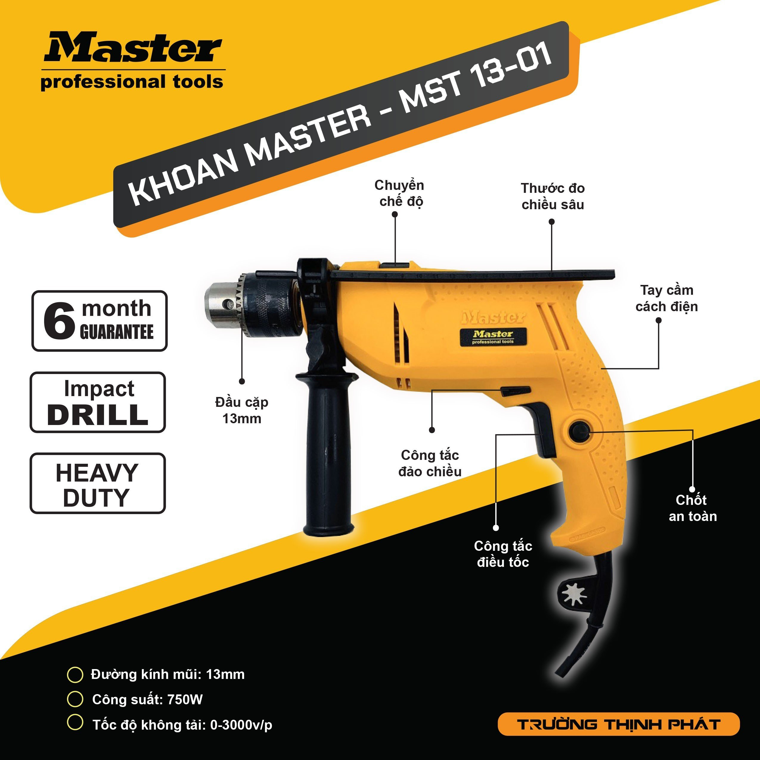 [HOT] Máy Khoan Bê Tông MASTER 13Ly 750W - MST 13-01 | Shopee Việt Nam