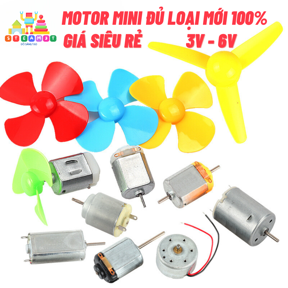 Motor mini 3V 6V cánh quạt mini motor rung giảm tốc đủ loại 130 140 180 ...
