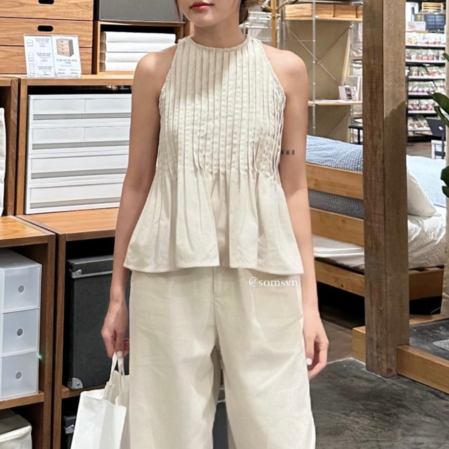 Áo cổ yếm babydoll xếp ly - 𝐋𝐲𝐚 𝐭𝐨𝐩 | Shopee Việt Nam