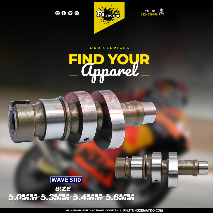 Cốt cam waves 110 1 lổ,wave blade chính hãng TA RACING | Shopee Việt Nam