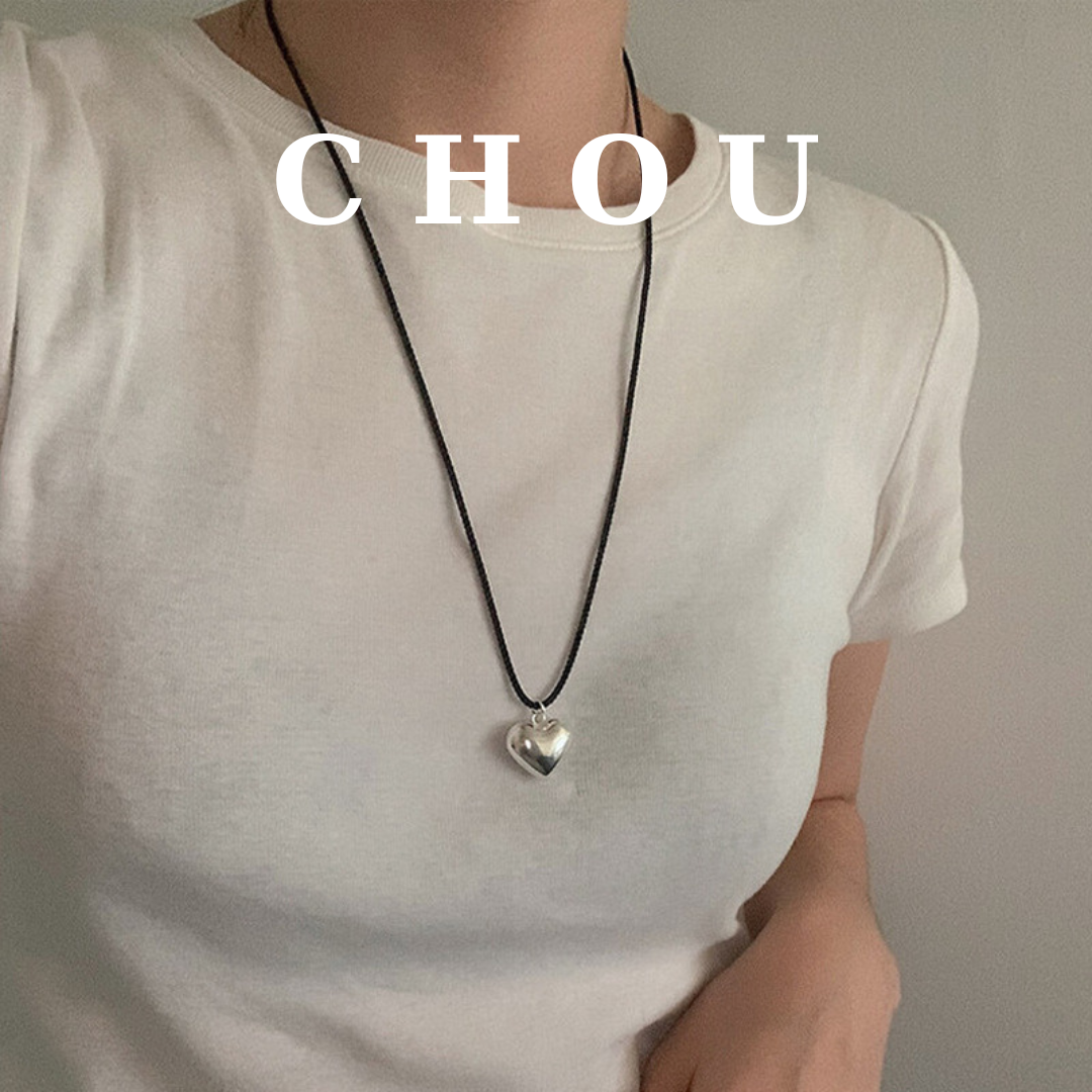 Dây Chuyền, Vòng Cổ Dây Đen Mặt Trái Tim | CHOU ACCESSORIES | | Shopee ...