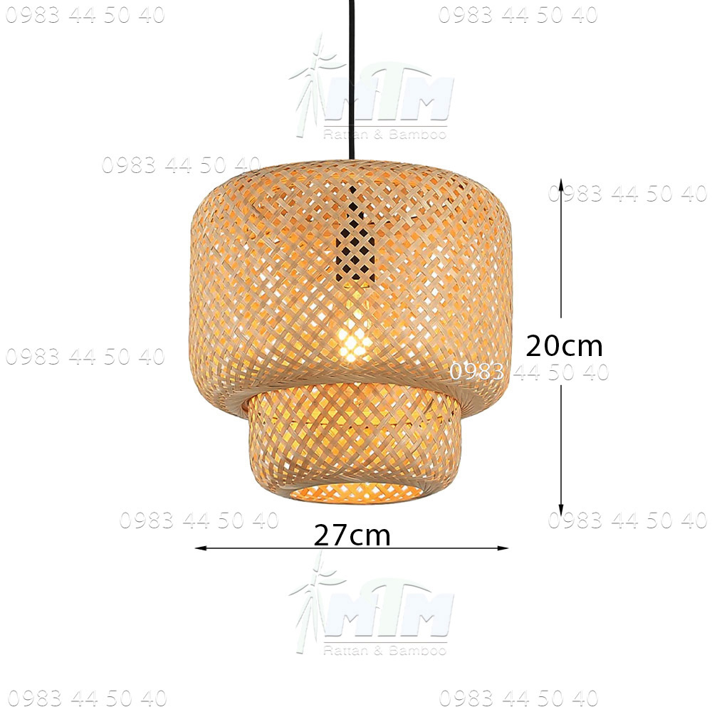 Đèn tre 1 lớp, 2 lớp - Đèn mây tre, Lồng đèn trang trí, Đèn treo thả ...