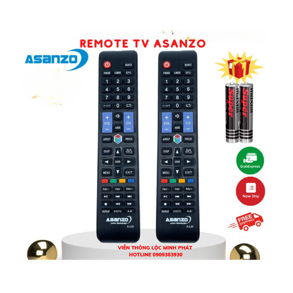 REMOTE ĐIỀU KHIỂN TIVI ASANZO SMART XLL23 - điều khiển TV Asanzo - Tặng ...