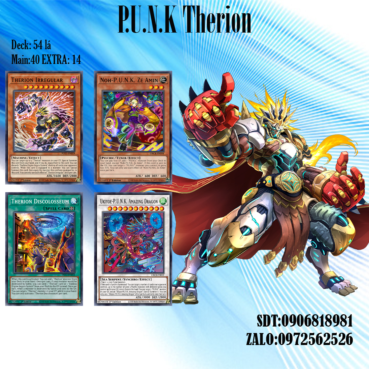 [TIẾNG VIỆT] Bài YuGiOh - Bộ 54 lá bài P.U.N.K Therion - P.U.N.K Therion Deck - Card Game VN Giá ...