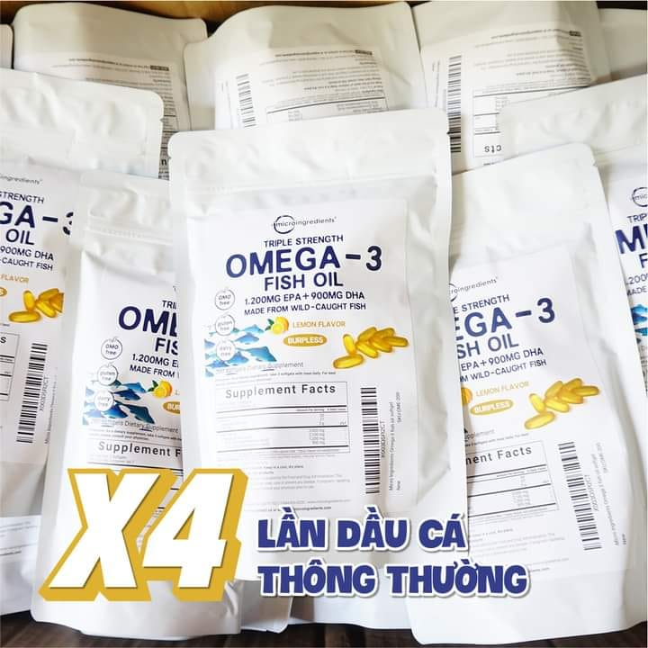 Viên Uống Dầu Cá Micro Ingredients Triple Strength Omega 3 Fish Oil ...