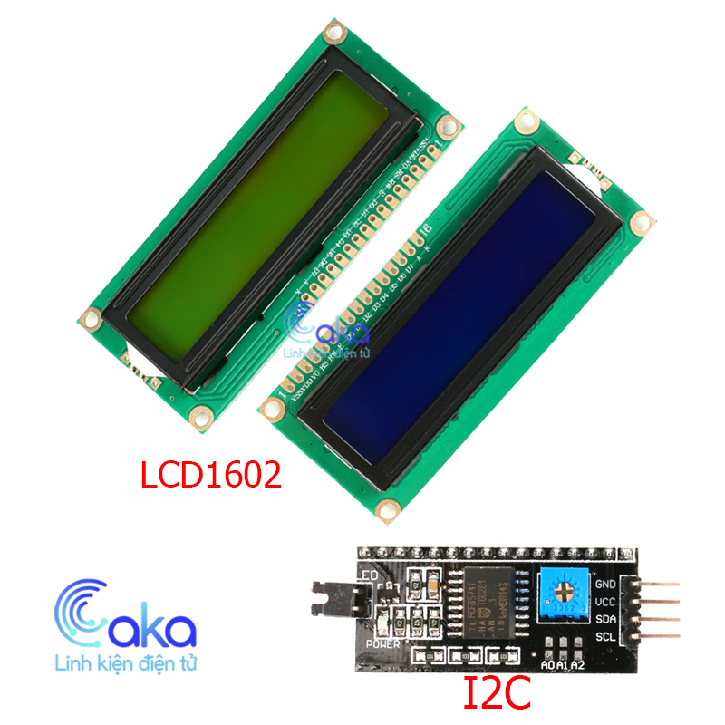 Màn hình LCD1602 1602A Xanh Dương / Xanh Lá / I2C tùy chọn | Shopee ...