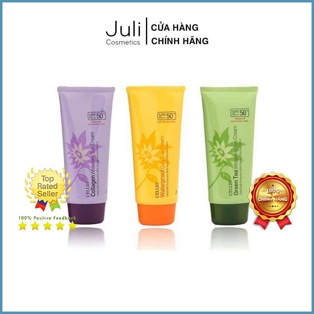 Kem chống nắng Cellio Hàn Quốc SPF 50 PA+++ Green Tea, Colagen ...