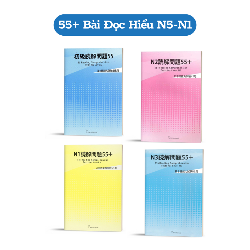 Sách - Trọn Bộ 4 Cuốn Dokkai 55+ Mondaishu - 55 Bài Đọc Hiểu Cấp Độ N5 - N1 | Shopee Việt Nam