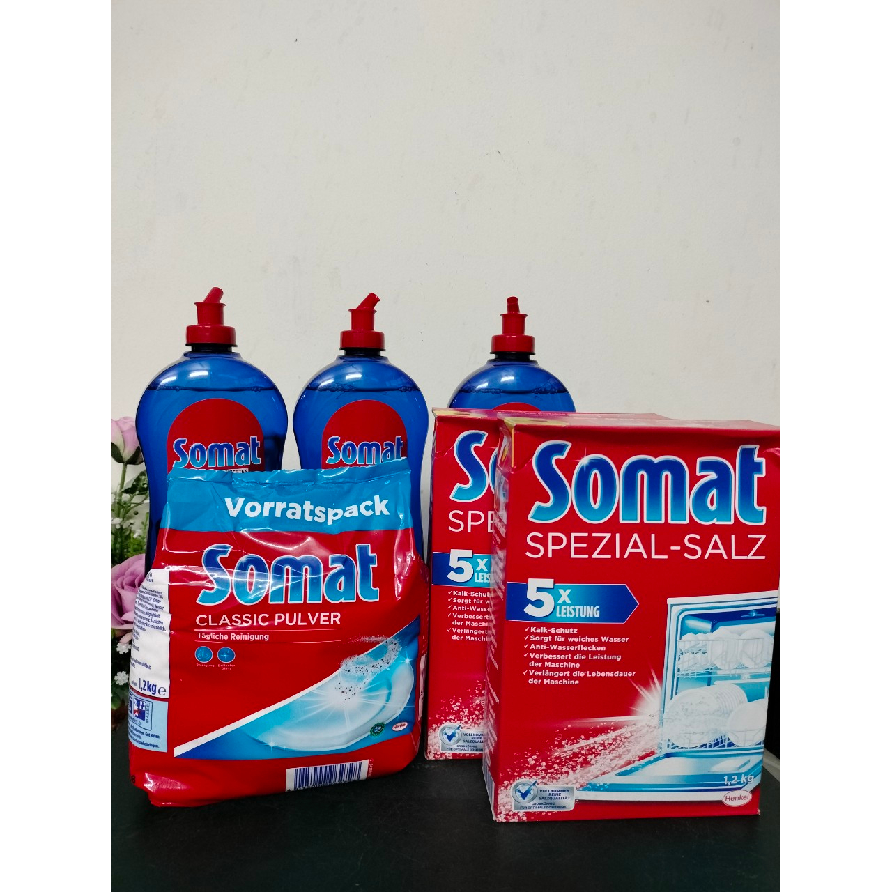 Combo bóng Somat 2250ml (3 chai) +bột Somat + Muối somat 2,4kg ( 2 hộp ...
