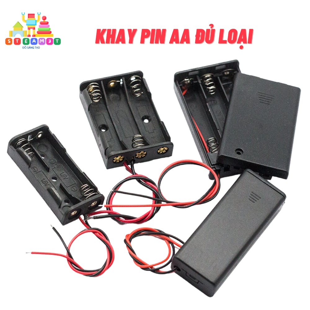 Đế pin khay pin AA đủ loại có công tắc và không công tắc 1.5v 3v 4.5v ...