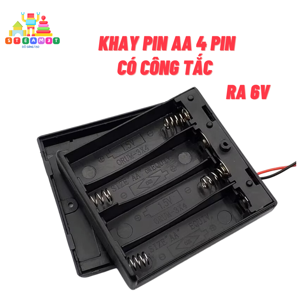 Đế pin khay pin AA đủ loại có công tắc và không công tắc 1.5v 3v 4.5v ...
