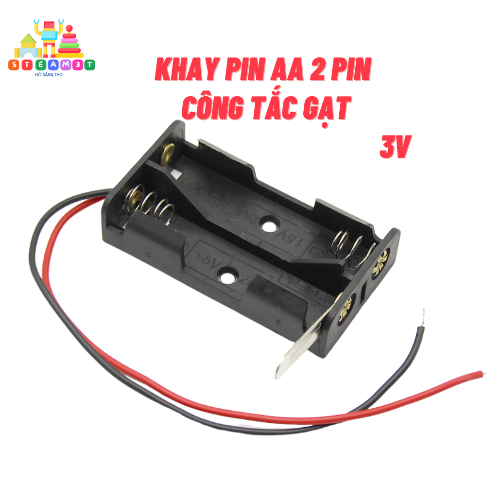 2 Đế 2 pin, Khay pin AA mắc nối tiếp ra 3V, có công tắc gạt - LK0440 ...