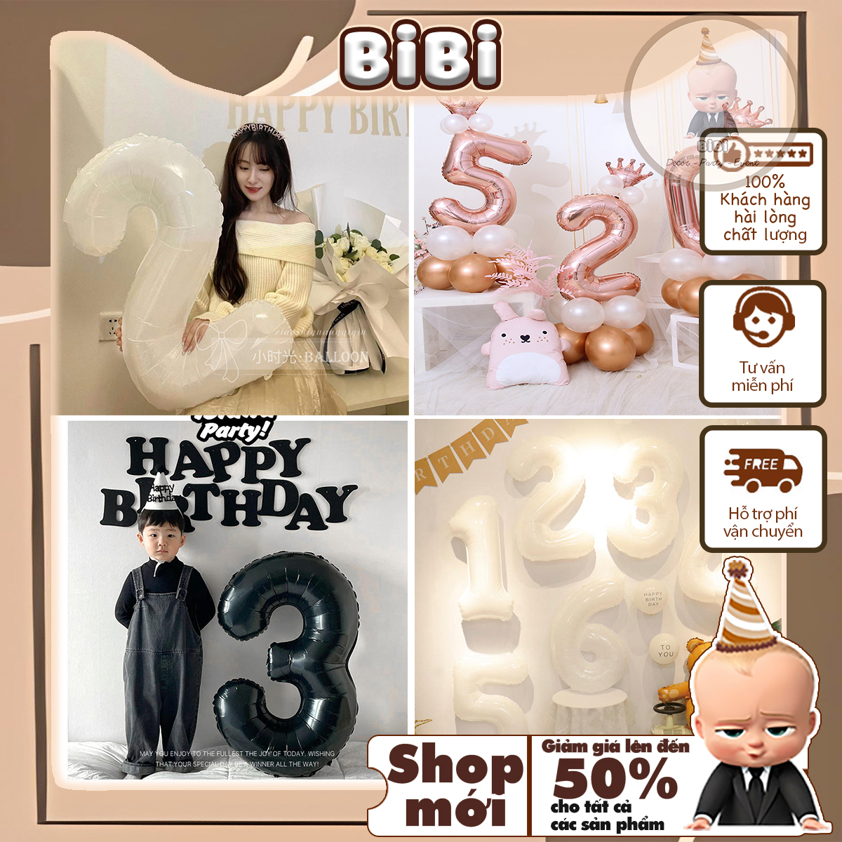 Bóng Số Tuổi Màu Trắng Đen Hot Trend Size 70cm Chụp Hình Sinh Nhật ...