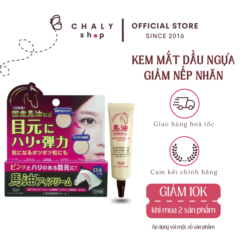 Kem dưỡng mắt dầu ngựa Cosmetex Roland Loshi Horse Oil Eye Cream 20g ...