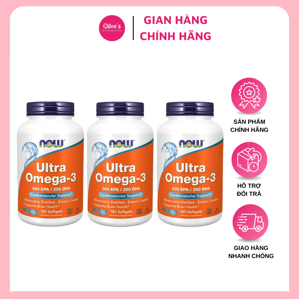 Dầu cá omega 3 now ultra bổ mắt 500 EPA 250 DHA mỹ chính hãng 180 viên ...
