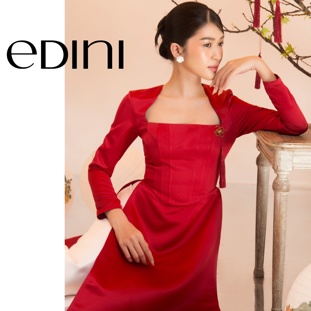 Áo Dài Hồng Khuyên - EDINI - A1486 | Shopee Việt Nam