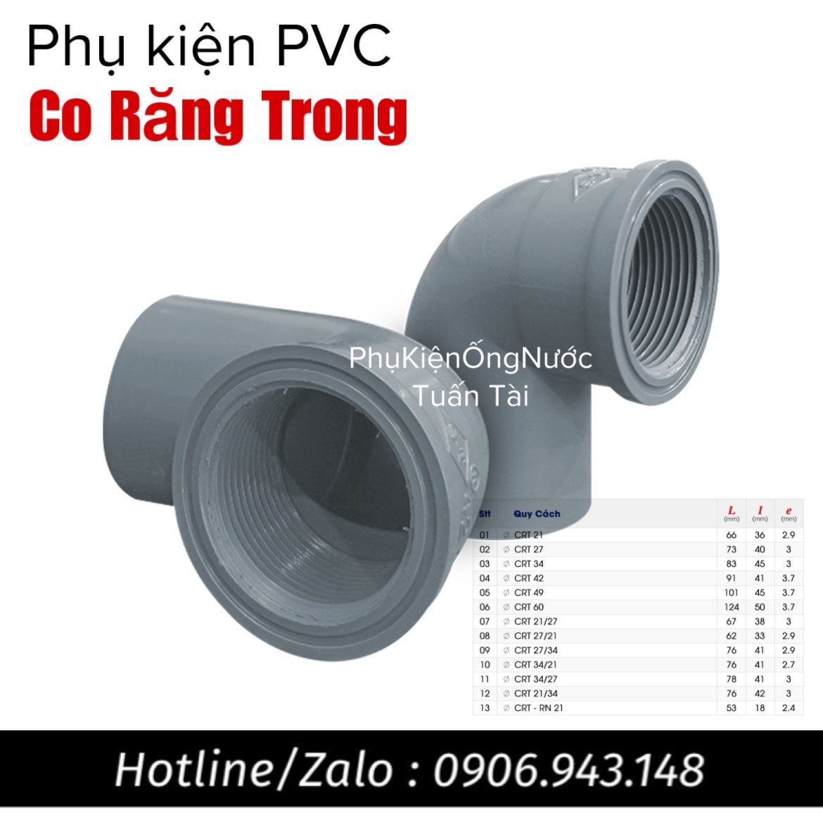 [PHỤ KIỆN NHỰA PVC] CO RĂNG TRONG nhựa PVC các cỡ | Shopee Việt Nam