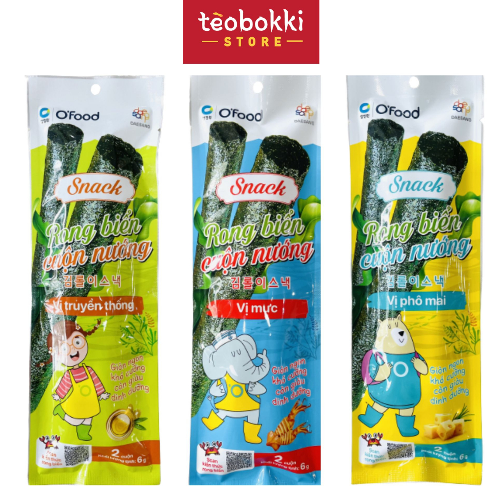 Snack rong biển cuộn nướng nhiều vị O'Food 6g | Shopee Việt Nam