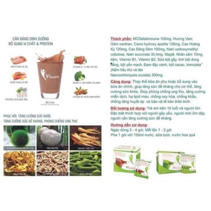 THỰC PHẨM BẢO VỆ SỨC KHỎE VHEALTH (VỊ SOCOLA) | Shopee Việt Nam